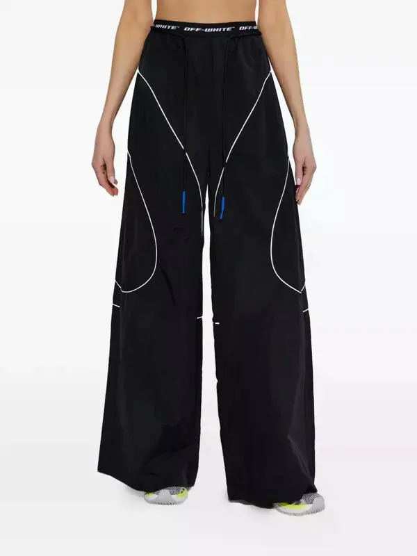 Off-White Contrast-piping Wide-leg Trousers