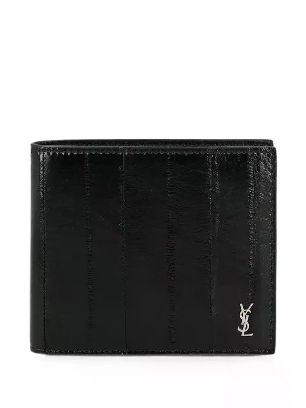 Saint Laurent Cassandre Eel-skin Wallet - Black