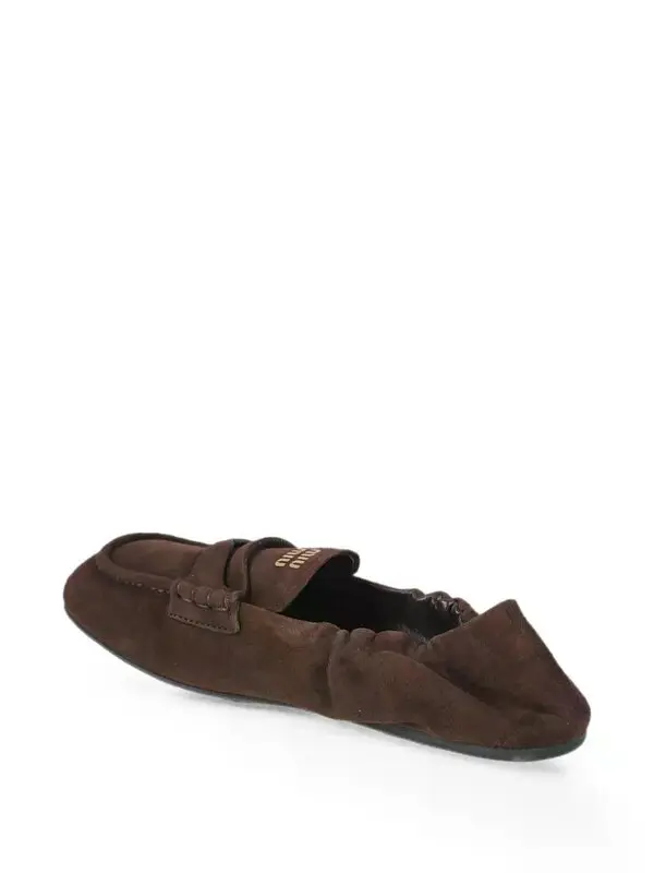 Miu Miu Logo-print Suede Loafers