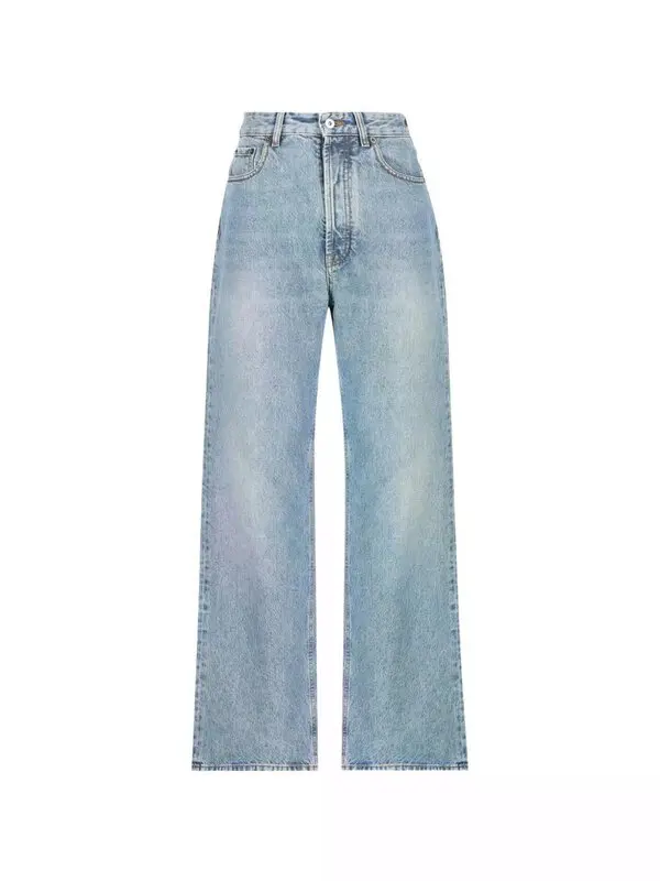 Miu Miu Logo-embroidered Jeans - Blue