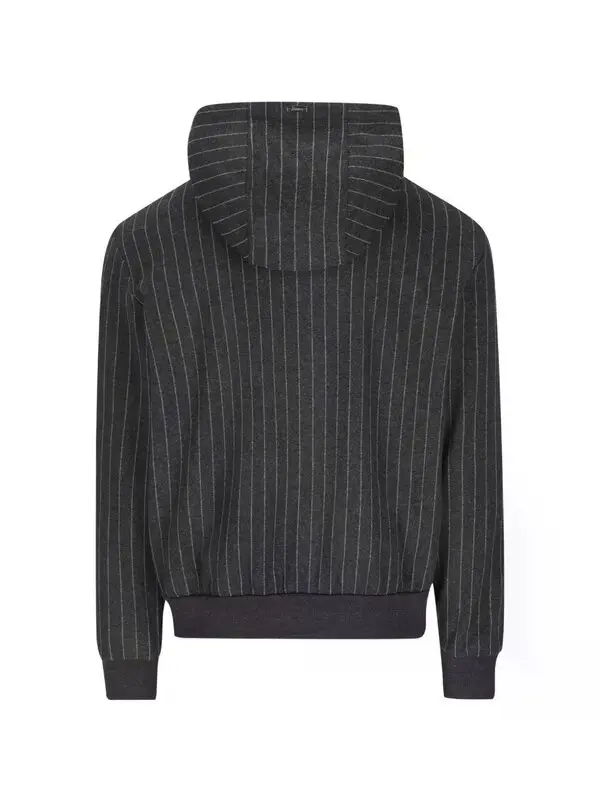 Herno Pinstripe-pattern Drawstring-hood Hoodie