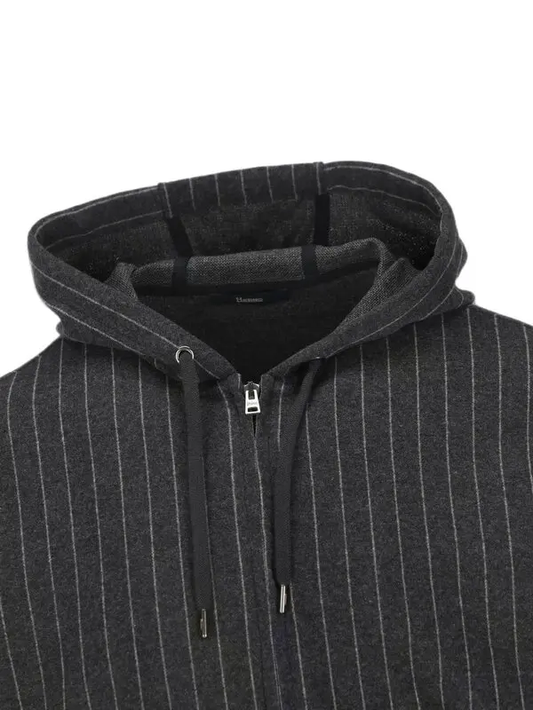 Herno Pinstripe-pattern Drawstring-hood Hoodie