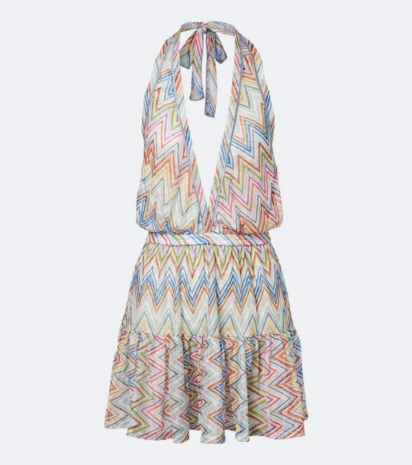 Missoni Zigzag Halterneck Minidress - Multicoloured