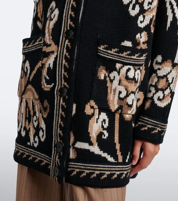 Etro Jacquard Wool Cardigan