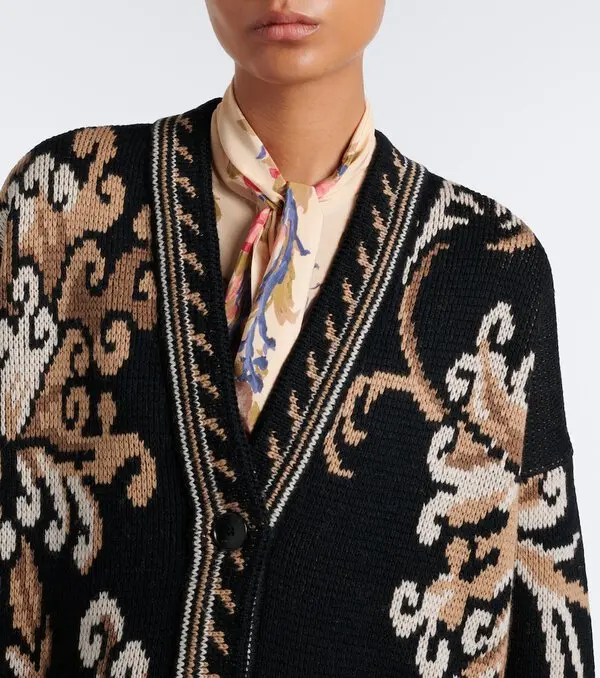 Etro Jacquard Wool Cardigan