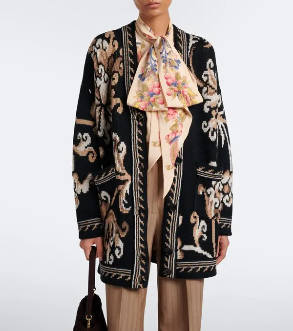 Etro Jacquard Wool Cardigan