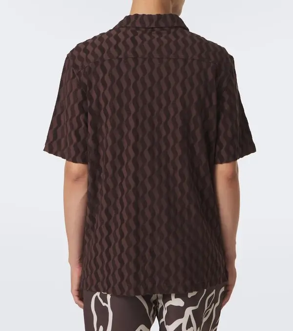 Frescobol Carioca Terry-trimmed Cotton-blend Bowling Shirt