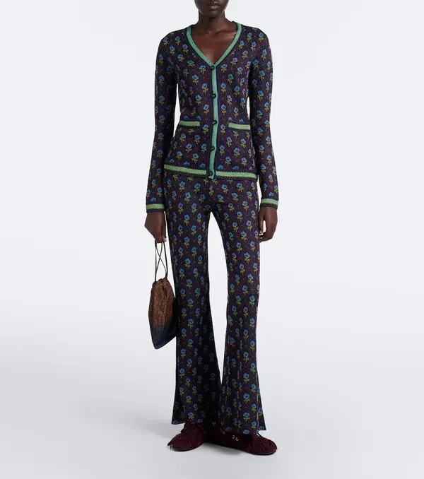 Etro Floral Jacquard Flared Pants