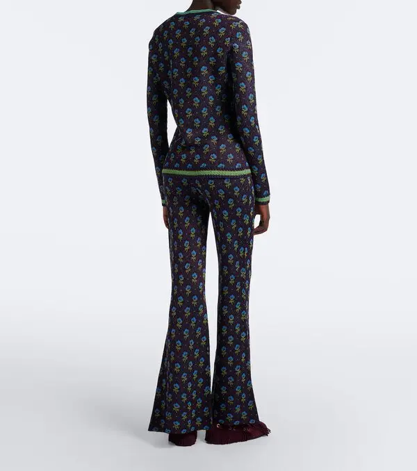 Etro Floral Jacquard Flared Pants