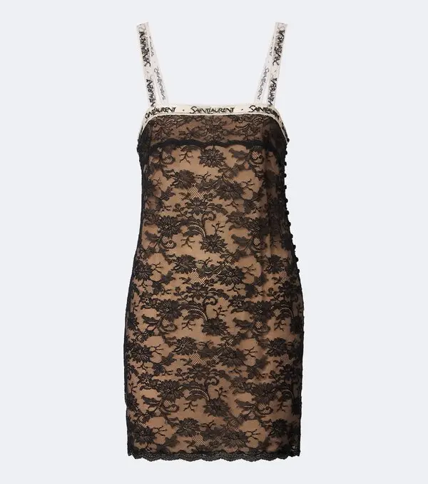 Saint Laurent Lace Minidress - Black