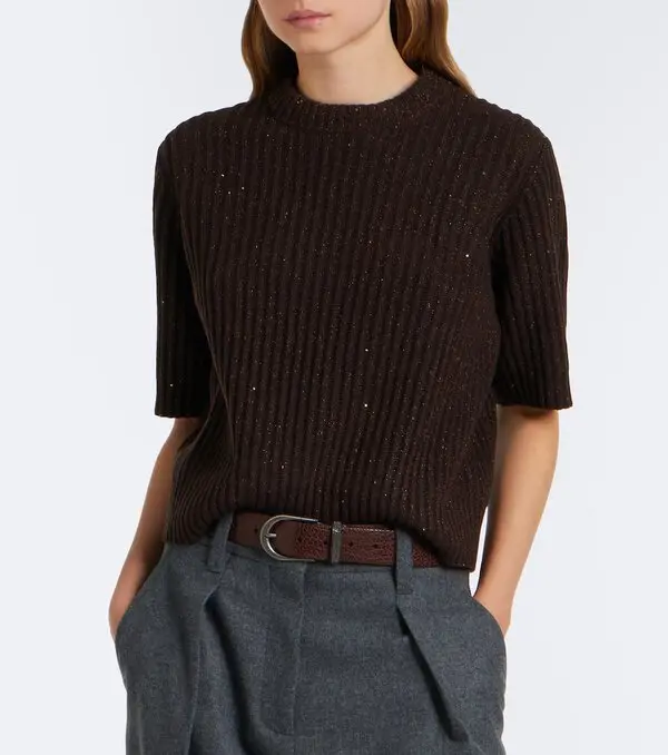 Brunello Cucinelli Ribbed-knit Cashmere And Wool-blend Sweater
