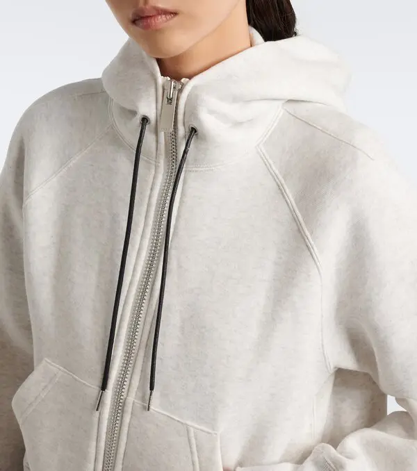 Sacai Cotton Jersey Hoodie With Drawstring Hood - Grey