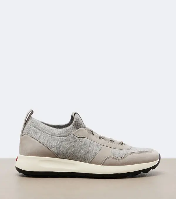 TOD'S Runner Suede-trimmed Sneakers