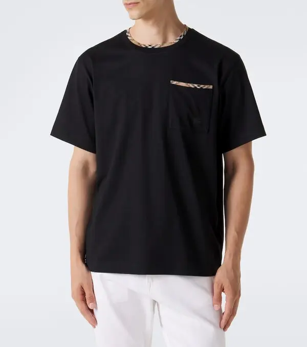 Burberry Check Cotton Jersey T-shirt - Black