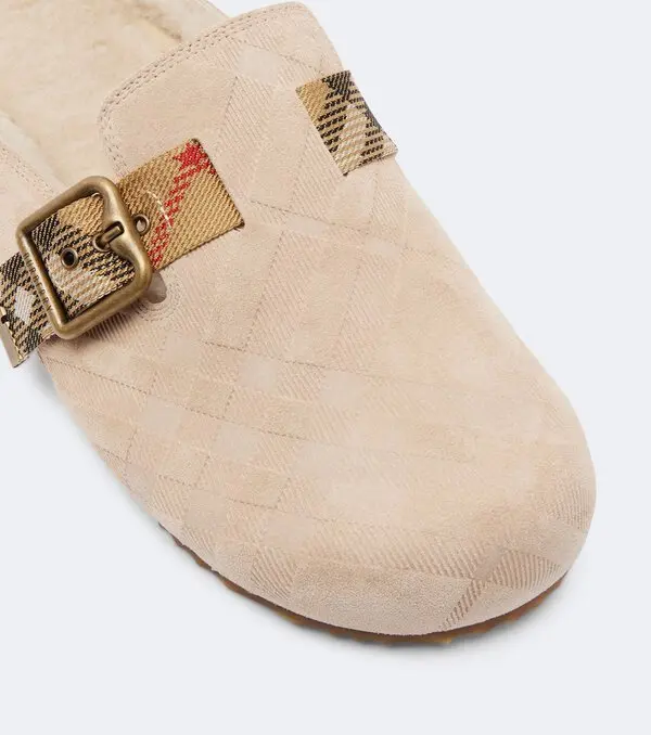 Burberry Urchin Shearling-lined Suede Clogs