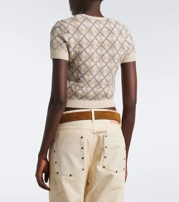 Acne Studios Argyle Cotton-blend Boucle Sweater