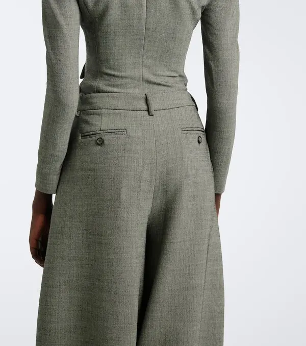 Magda Butrym Herringbone Wool-blend Barrel-leg Pants