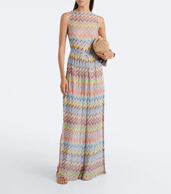 Missoni Zigzag Open-back Lame Jumpsuit