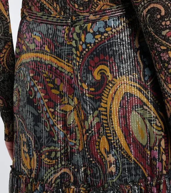 Etro Paisley Silk-blend Tiered Maxi Skirt - Multicoloured