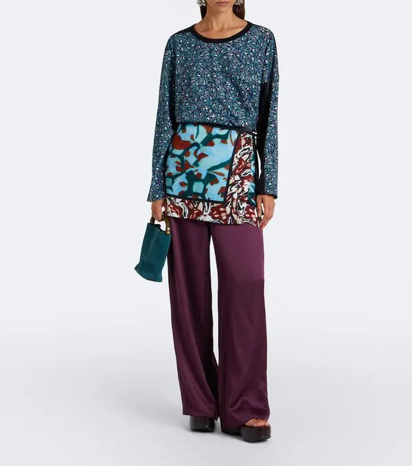 Dries Van Noten Printed Cotton Jersey Top