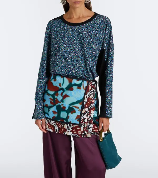 Dries Van Noten Printed Cotton Jersey Top