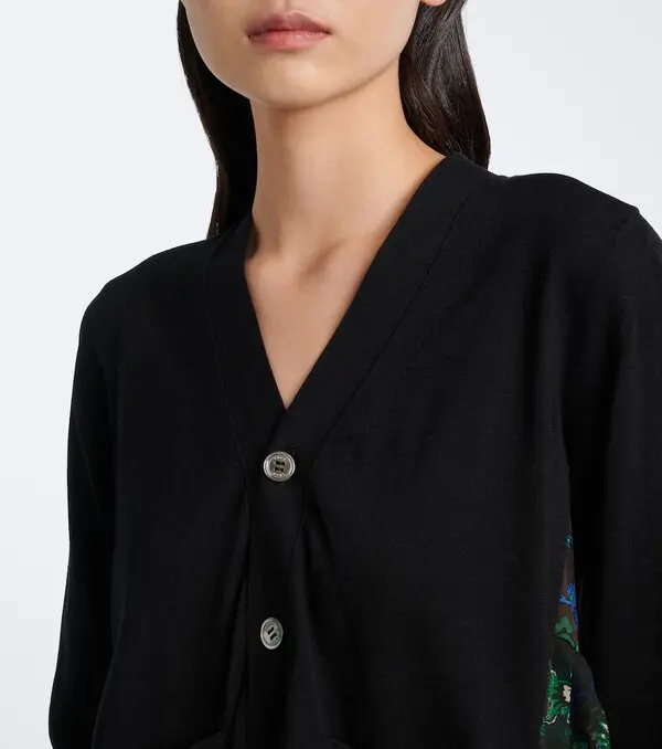 Sacai Floral Cotton Cardigan