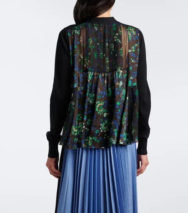 Sacai Floral Cotton Cardigan