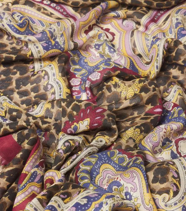 Etro Printed Modal And Cashmere Scarf - Red