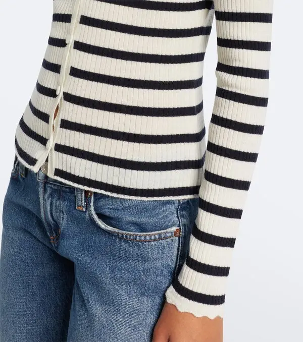 Veronica Beard Anwin Striped Wool Cardigan