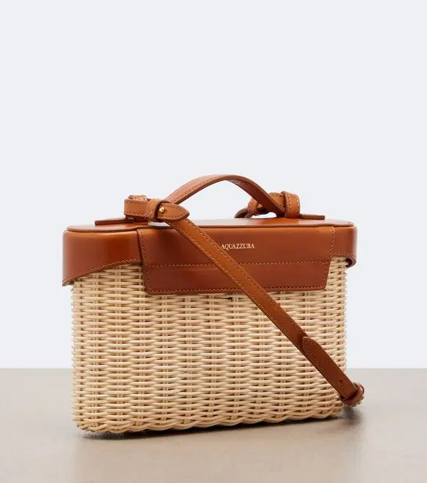 AQUAZZURA Belgravia Wicker Vanity Bag