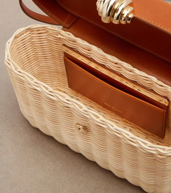 AQUAZZURA Belgravia Wicker Vanity Bag