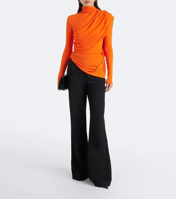 MUGLER Caped Wool-blend Top