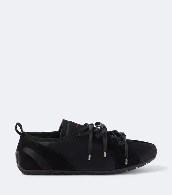 Simone Rocha Ballerina Grip Suede-trimmed Satin Sneakers