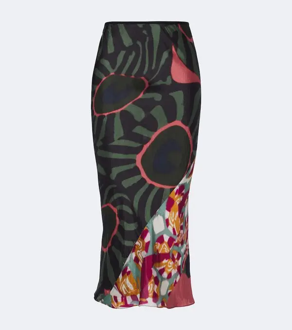 Dries Van Noten Printed Midi Skirt - Multicoloured