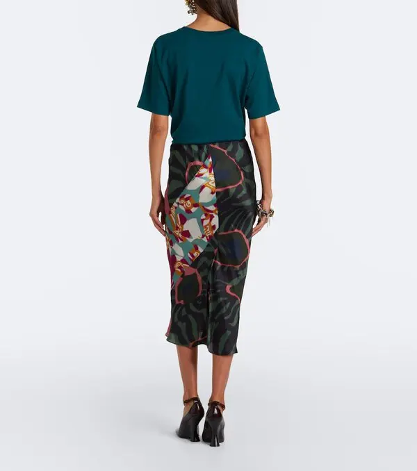 Dries Van Noten Printed Midi Skirt - Multicoloured