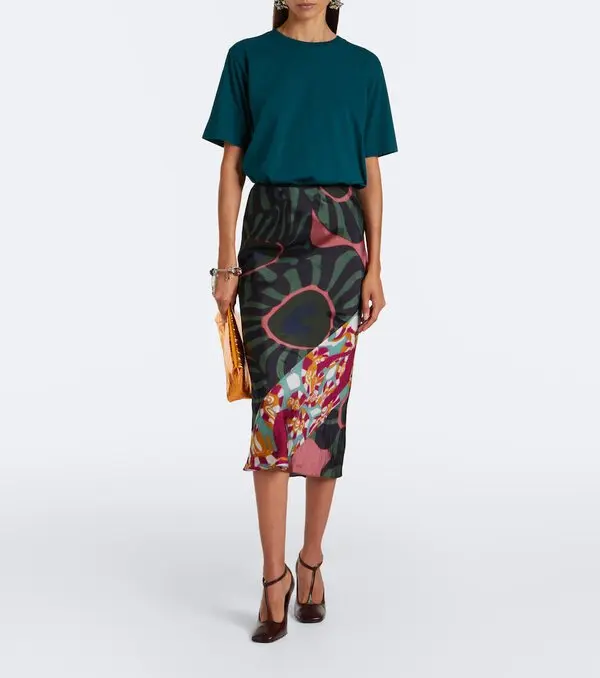 Dries Van Noten Printed Midi Skirt - Multicoloured