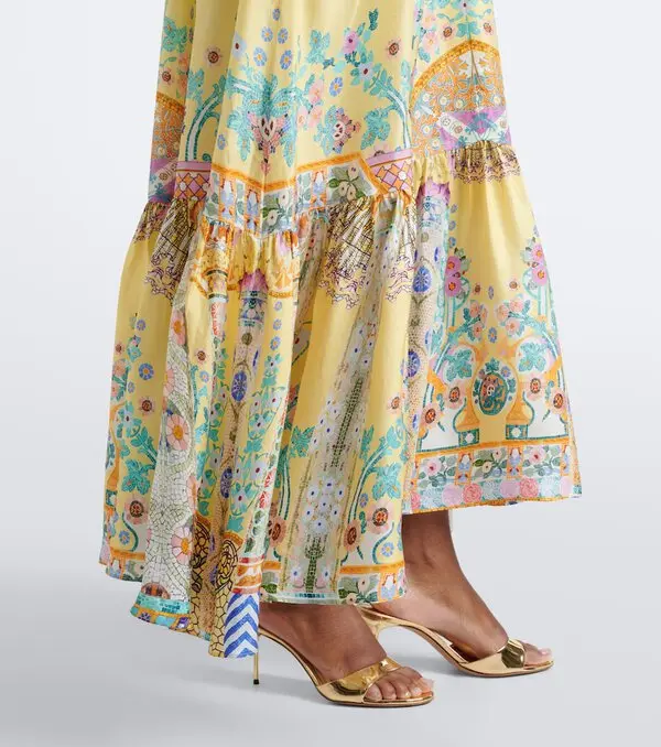 Camilla Sequined Floral Silk Maxi Dress