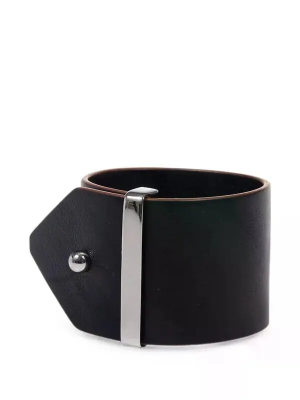 Max Mara Tavola Stud-detail Leather Bracelet - Black