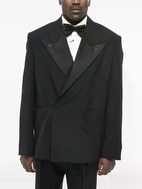 Givenchy Double-breasted Satin-lapel Blazer - Black