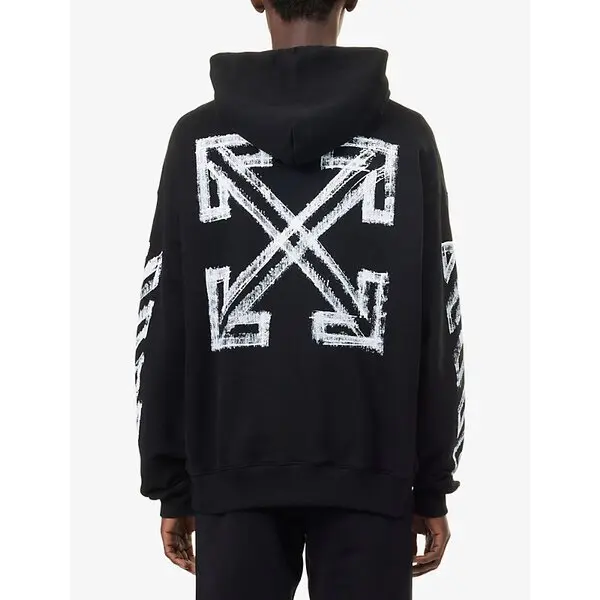 Off-White Motion-arrow Logo-print Cotton Hoodie
