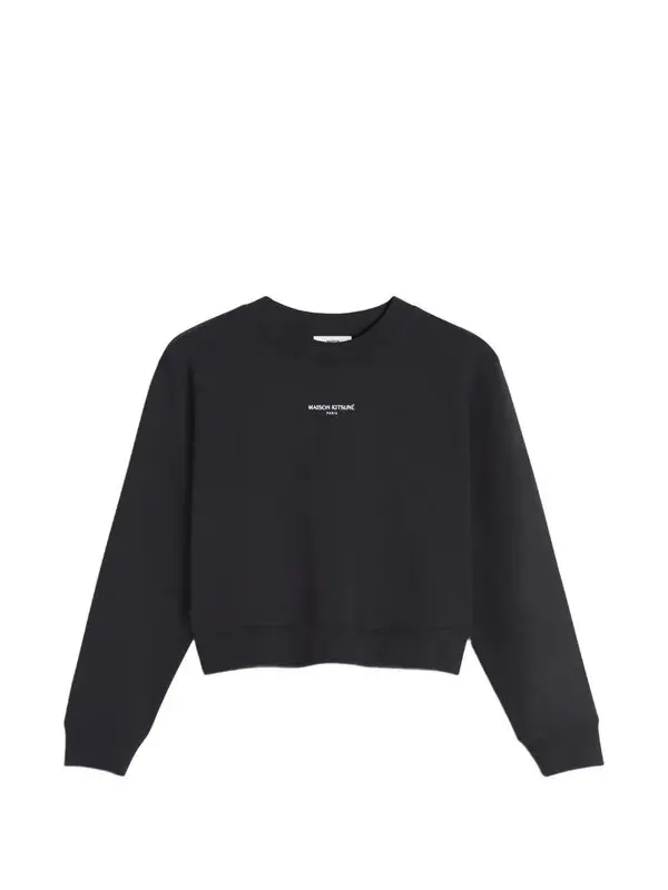Maison Kitsuné Logo Print Sweatshirt - Black