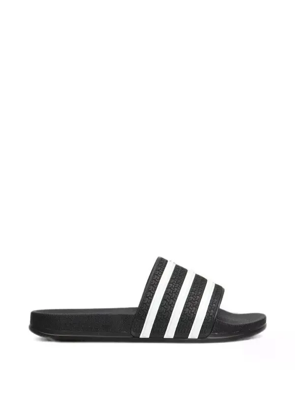 Adidas Adilette Striped Textured Slides - Black