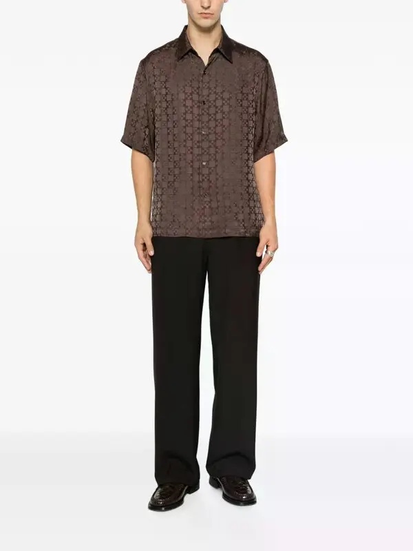 Sandro Monogram-pattern Shirt - Brown