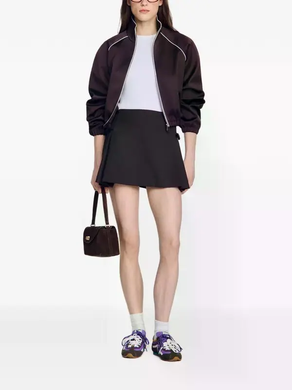 Sandro Pleated Bow-detail Mini Skirt