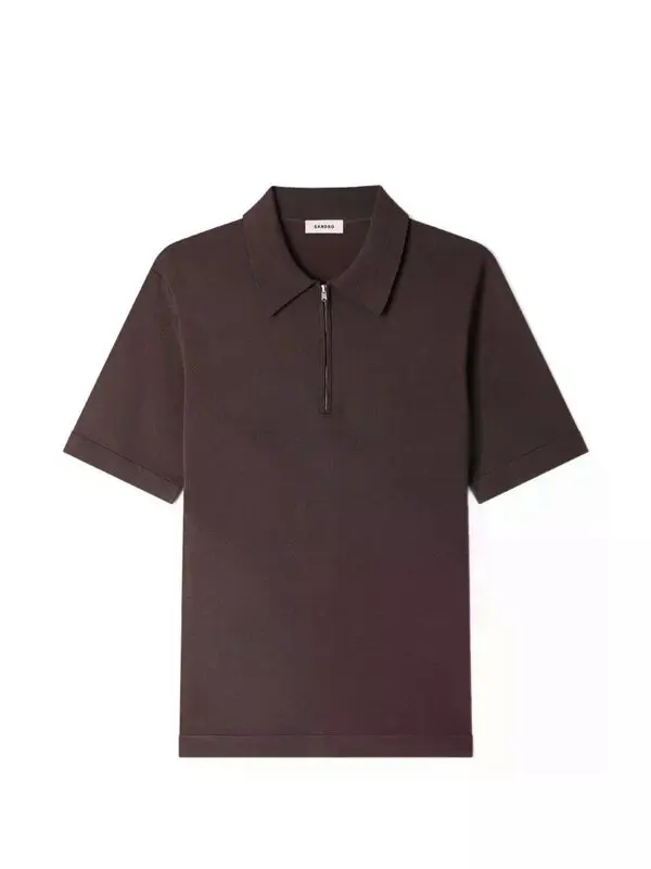 Sandro Zip-fastening Polo Shirt - Brown