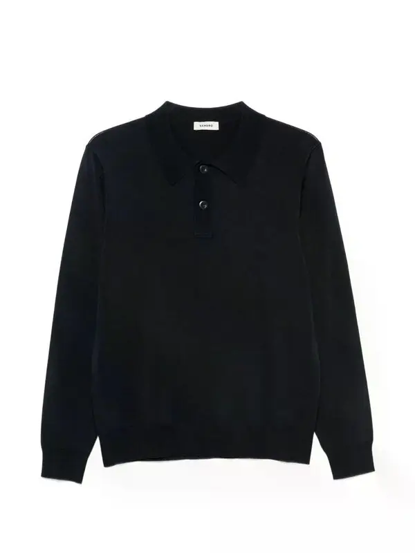 Sandro Long-sleeve Polo Shirt - Blue
