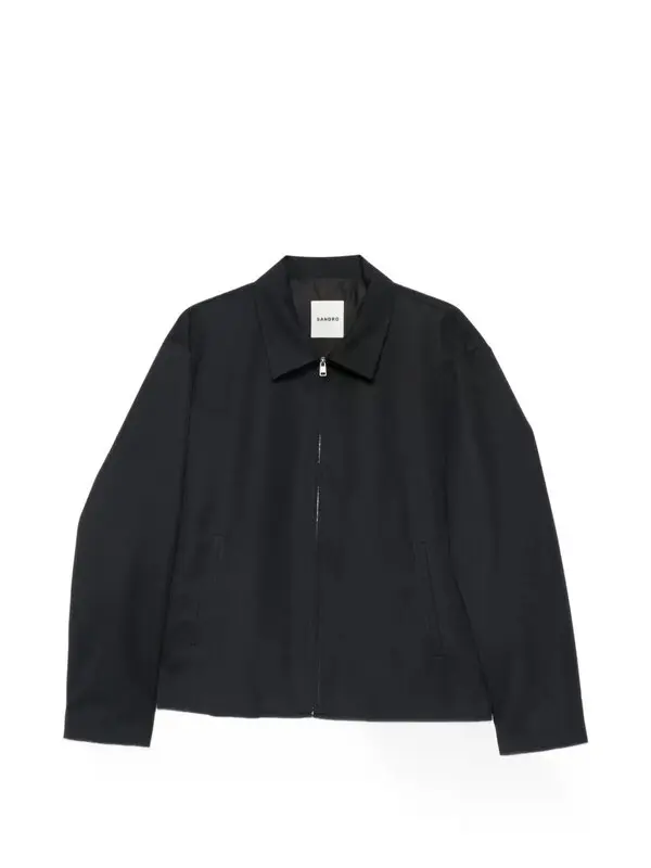 Sandro Zip-up Wing-collar Jacket - Blue