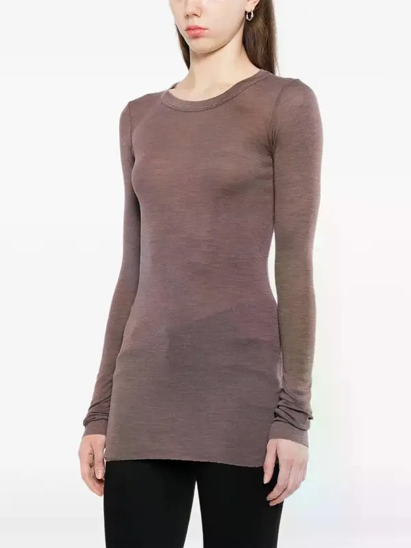 Rick Owens Ribbed Long Sleeve T-shirt - Purple