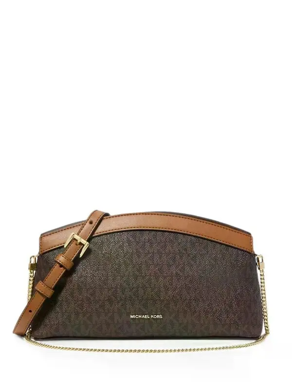 Michael Kors Athena Small Signature Logo Convertible Clutch - Brown