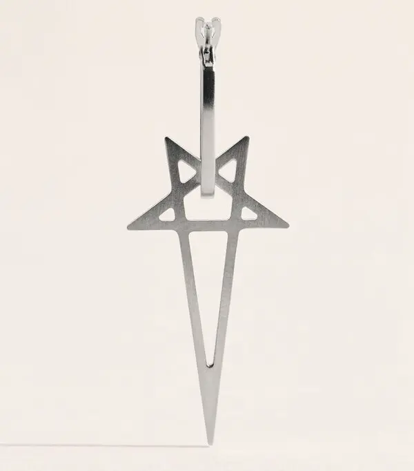 Rick Owens Pentagram Single Earring - Silver